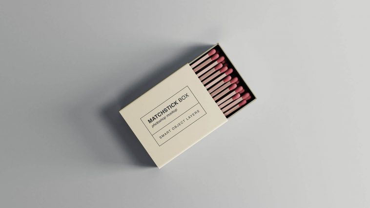Free Top View of a Matchbook Mockup - Free Package Mockups