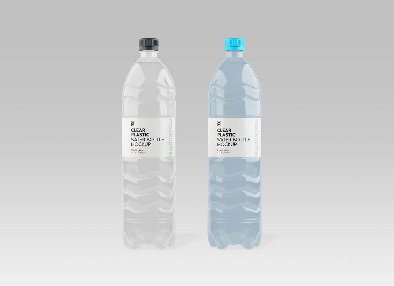 Free Clear Plastic Water Bottle Mockups set - PacageMockup