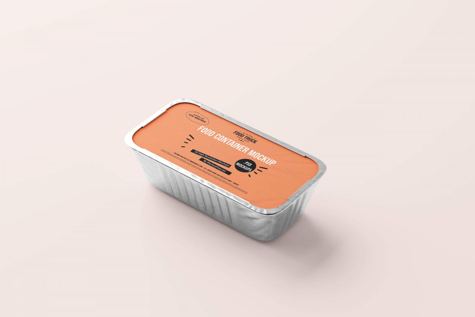 Free Aluminum Foil Food Packing Disposable Container Mockup