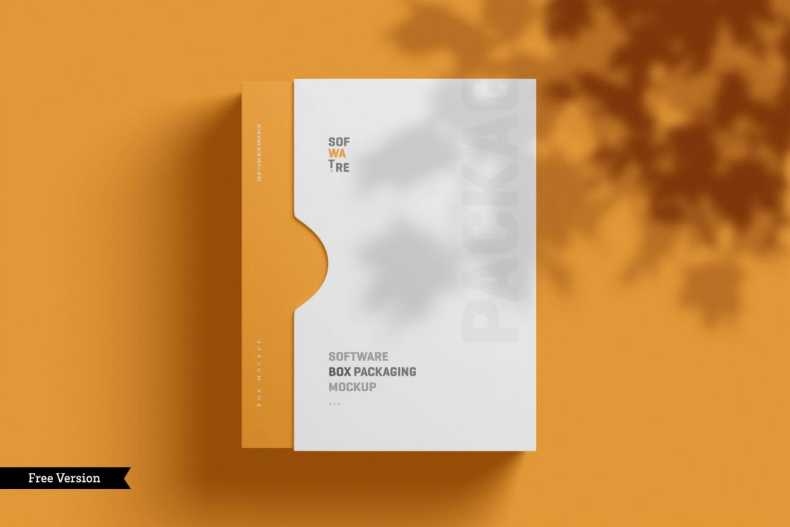Free Software Box Mockup Slipcase Edition - Free Packaging Mockup