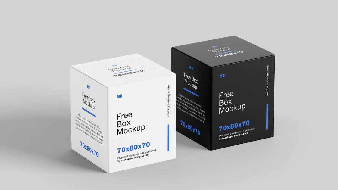 Free 2 Hanging Box Mockups set - Free Package Mockups