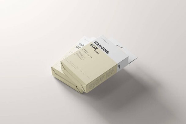 Free 2 Hanging Box Mockups set - Free Package Mockup