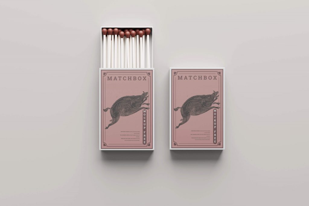 Free 2 Matchbox Mockups set - Free Package Mockup