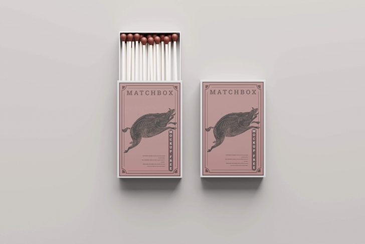 Free 2 Matchbox Mockups set - Free Package Mockup