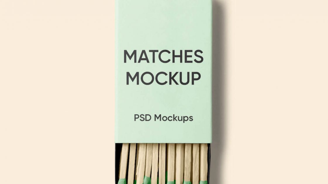 Free Floating Match Box Mockup - Free Package Mockups