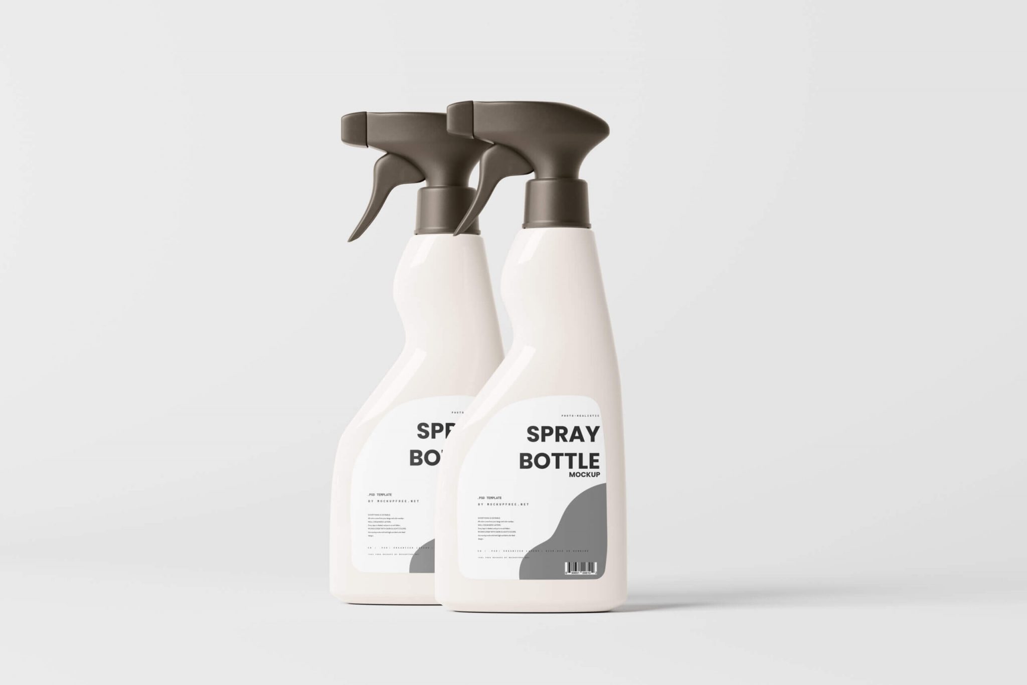 10 Free Cleaner Spray Bottle Mockups set - Free Package Mockup