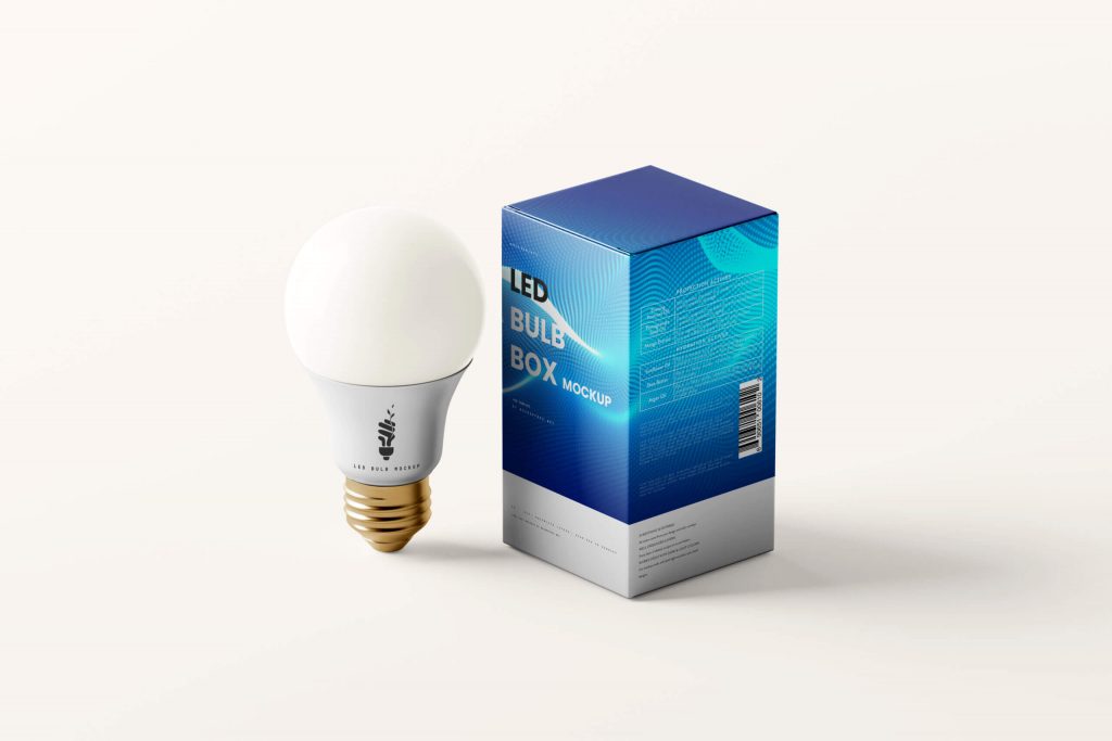 8 Free LED Light Bulb and Package Box Mockups File - Free Package Mockup