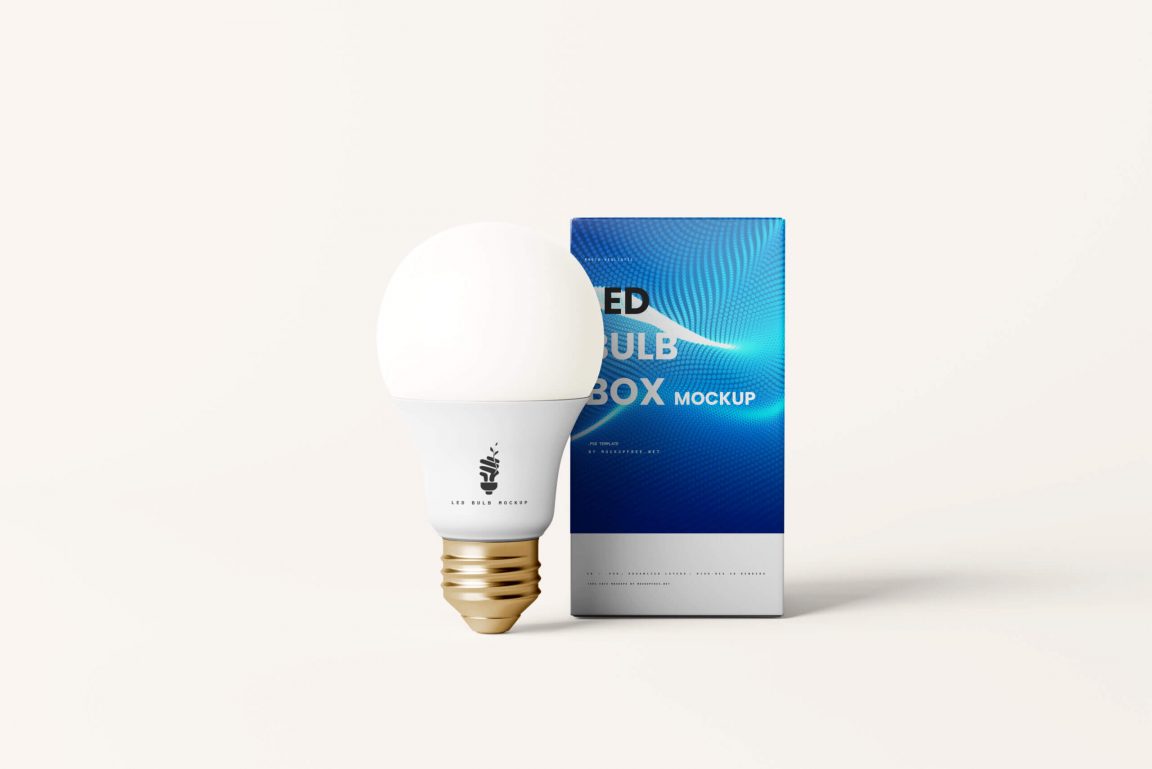 8 Free LED Light Bulb and Package Box Mockups File - Free Package Mockup