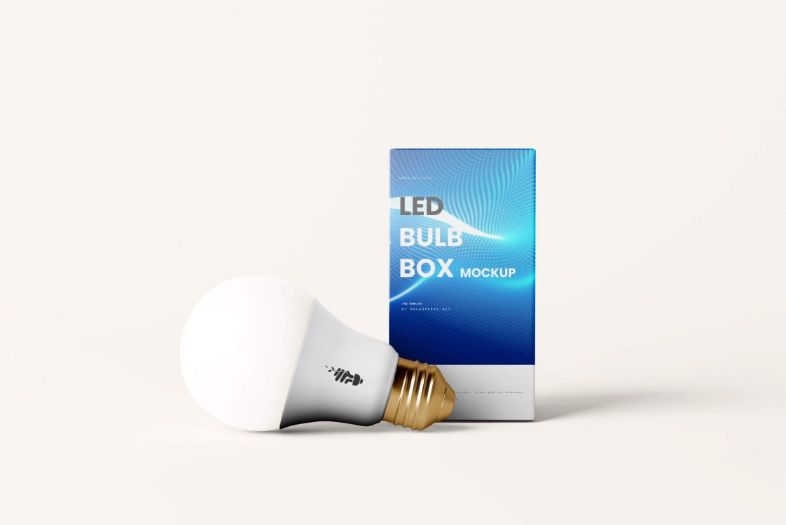 8 Free LED Light Bulb and Package Box Mockups File - PacageMockup