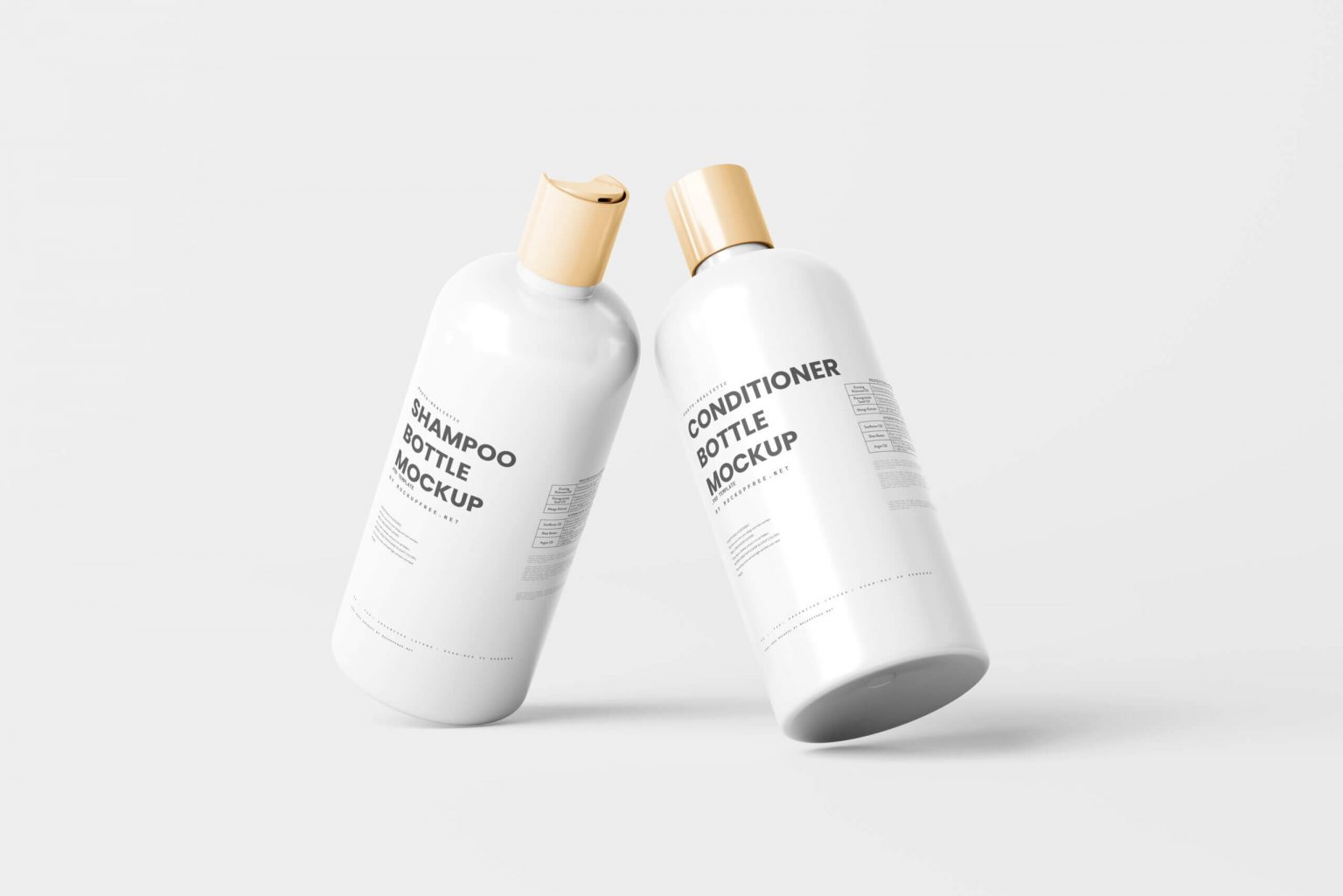 8 Free Shampoo Conditioner Bottles Mockups set - PacageMockup