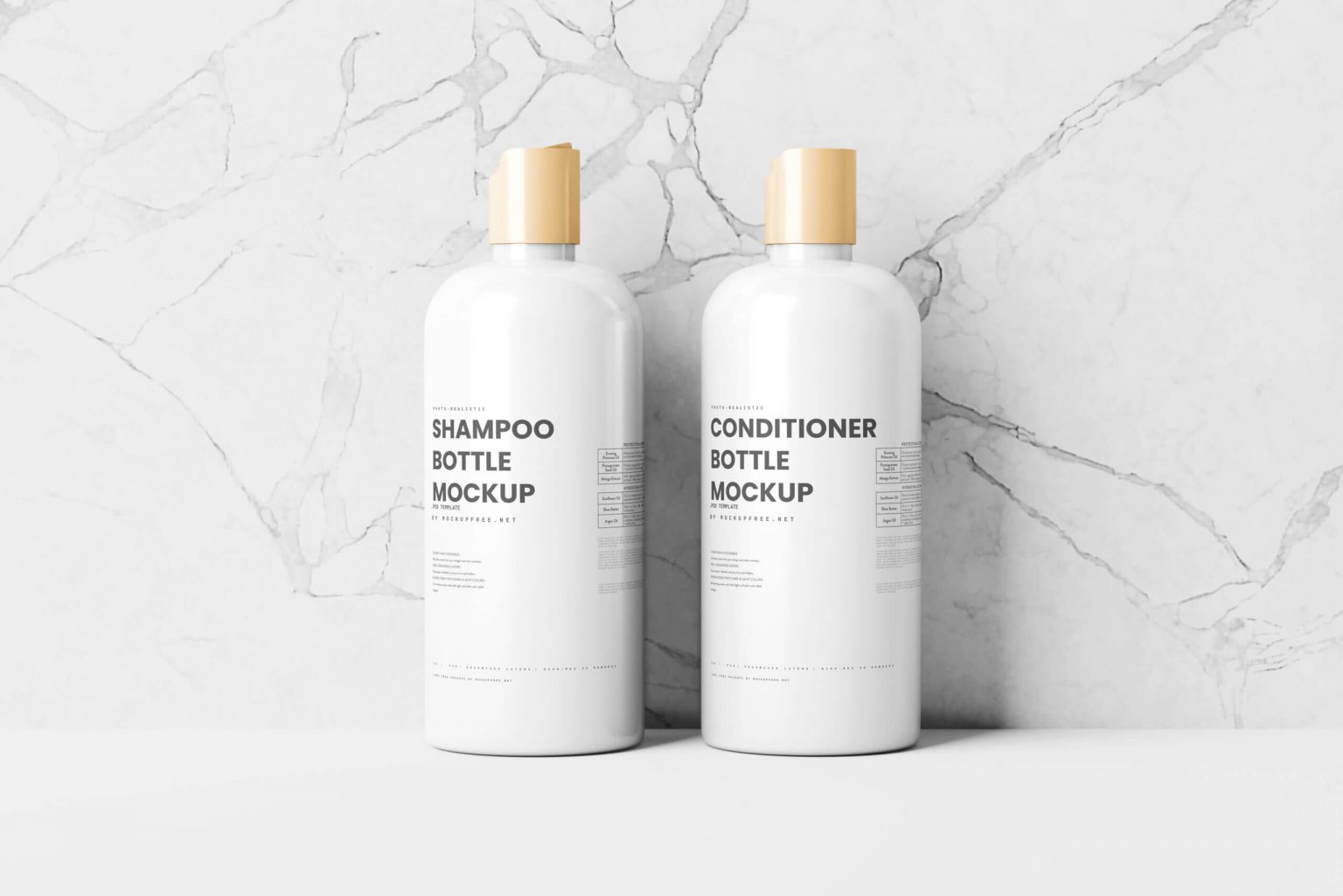 8 Free Shampoo Conditioner Bottles Mockups set - Package Mockup