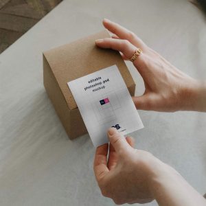 Free Square Cardboard Box Packaging Sticker Mockup - Free Package Mockup