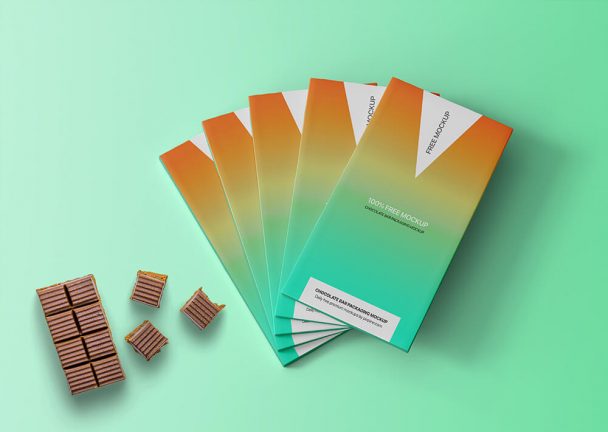 Free Chocolate Bar Packaging Box Mockup - Free Package Mockup