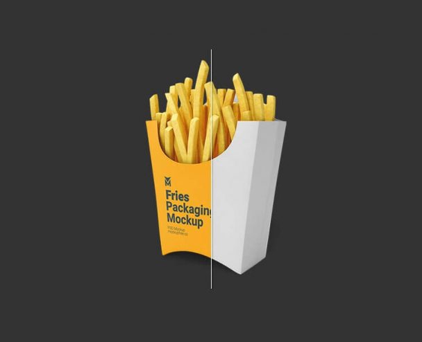 Free French Fries Packaging Box Mockups set - PacageMockup