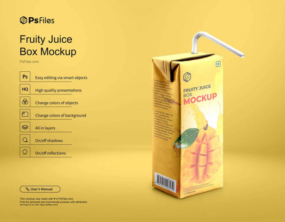 Free Frooti Juice Tetra Package Box Mockup - Free Package Mockup
