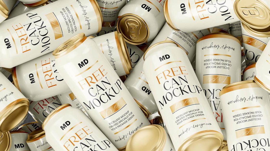 Soda Soft Drink Tin Can Mockup free - Free Package Mockups
