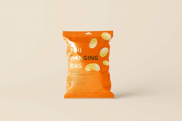 Free Hanging Snack Bag and Chips Foil Packet Mockups 10 different view ...
