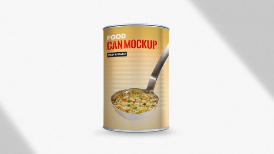 Free Canned Food Tin Can Packaging Mockup - Free Package Mockups
