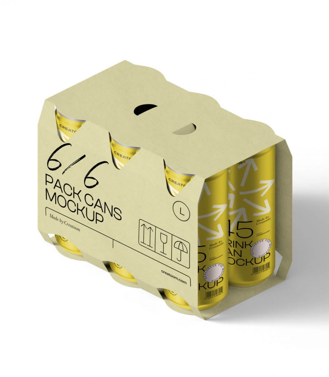 Side View of Pack Tin Cans Mockup - Free Package Mockup