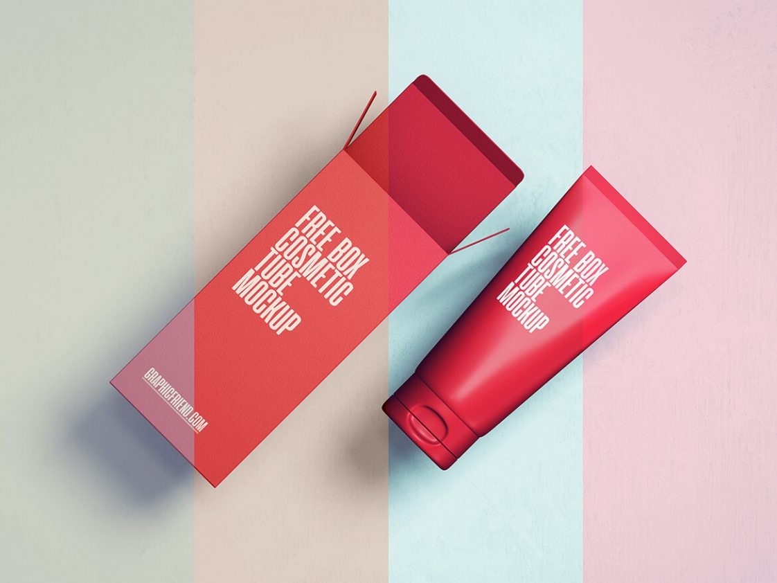 Free Tube Mockup with Packaging Box Mockup - Package Mockup
