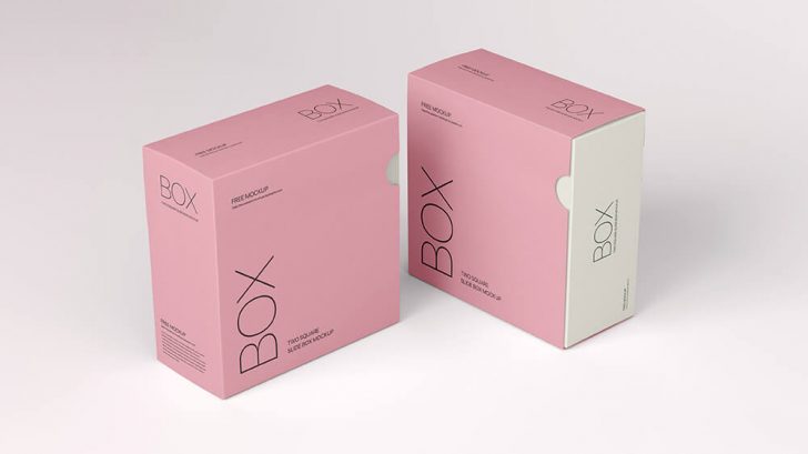 Free Rectangle Slide Box Mockup - Free Package Mockups