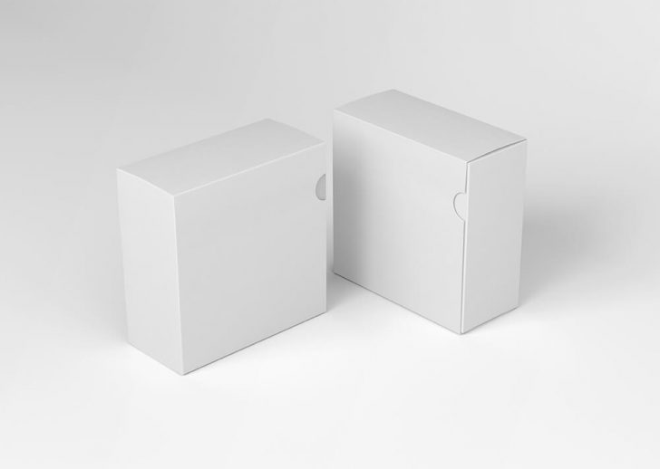 Free Two Square Slide Box Mockup - Free Package Mockup