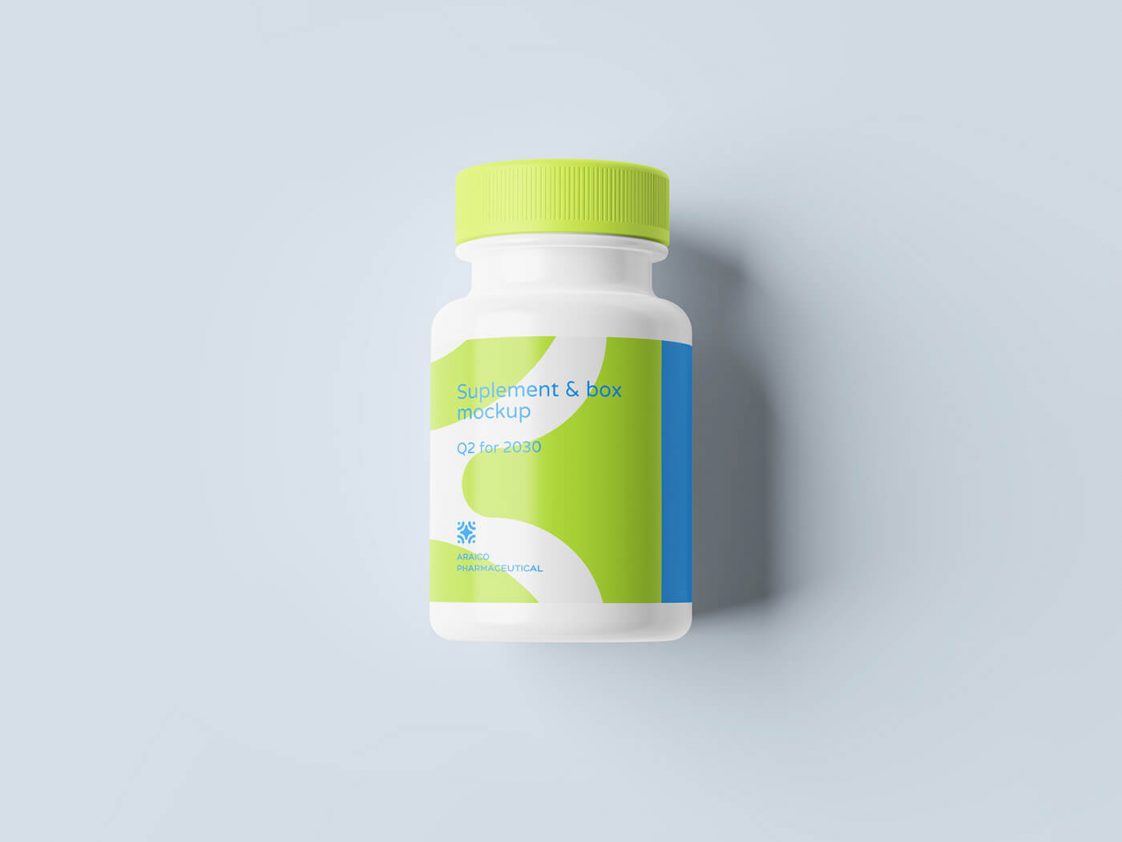 Free Supplement Bottle Mockup and Packaging Box Mockup set - Free ...
