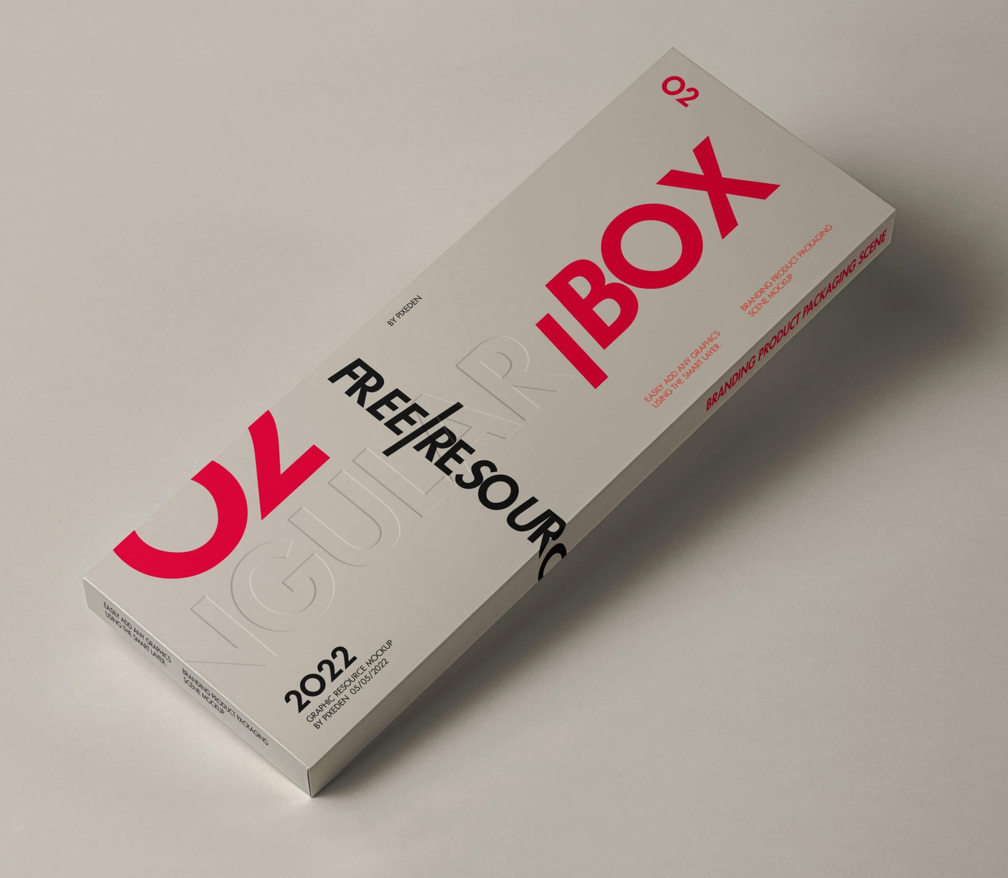 Long and Thin Rectangle Packaging Box Mockup - Free Packaging Mockup