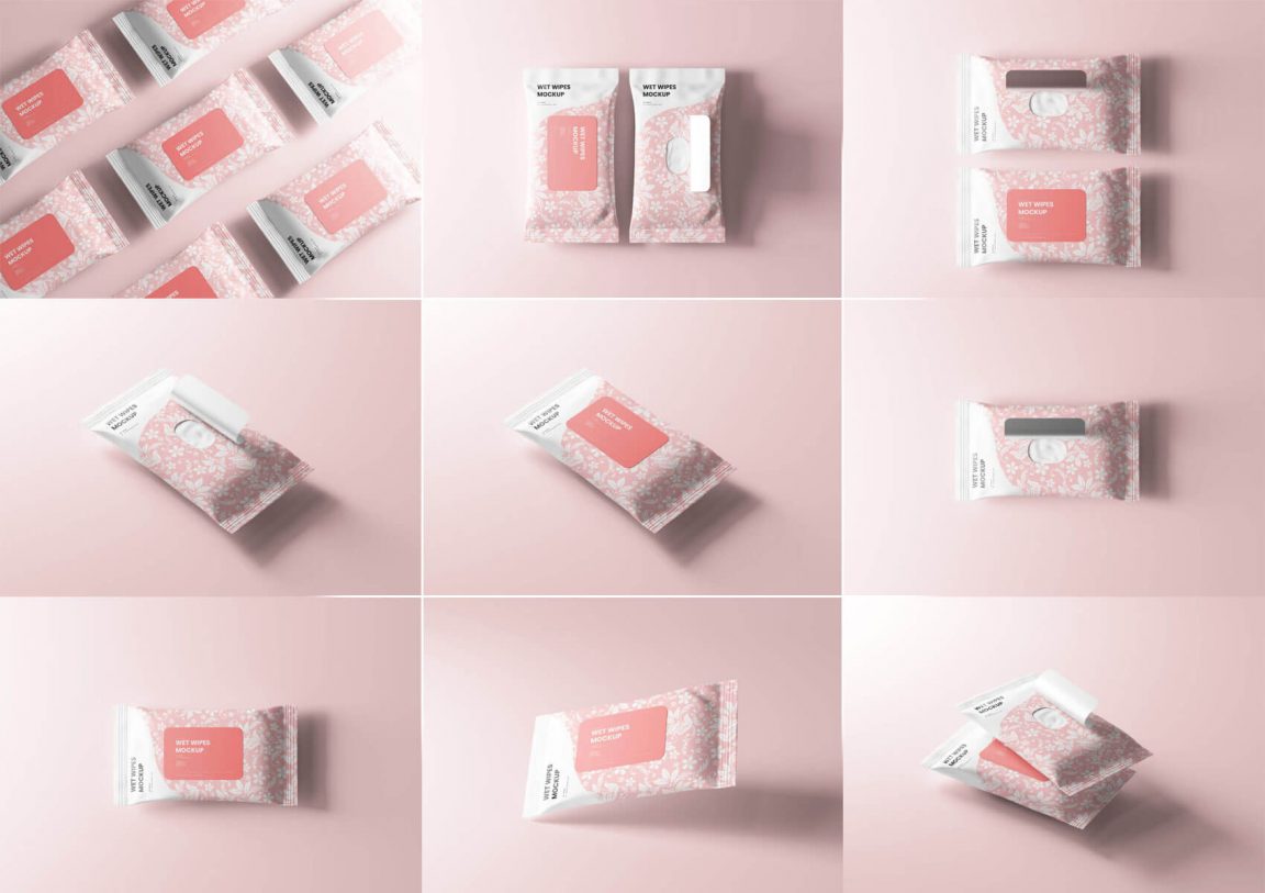 Free Wet Wipes Mockups 10 Files - PacageMockup