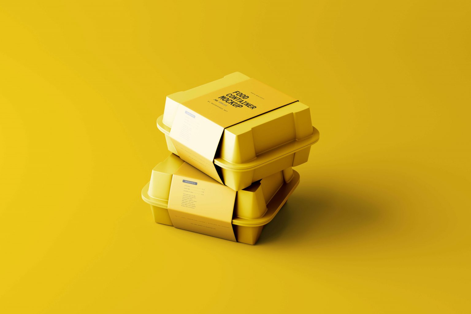 3 Free Fast Food Take Out Food Box Mockup set - Package Mockup