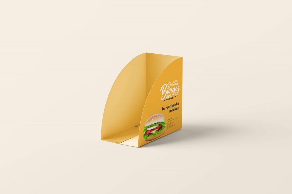 5 Free Paper Burger Holder Packaging Mockups set - Free Package Mockup