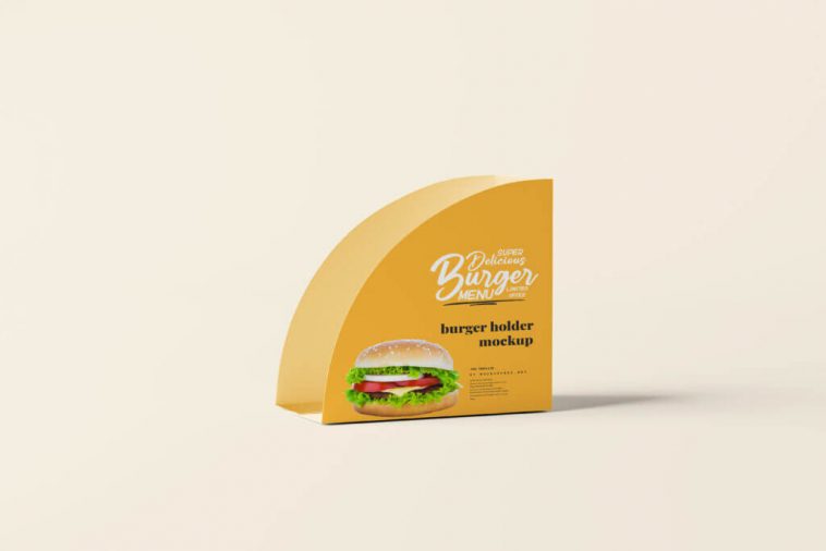 5 Free Paper Burger Holder Packaging Mockups set - Free Package Mockup