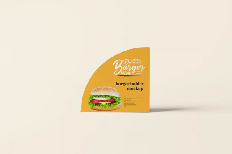 5 Free Paper Burger Holder Packaging Mockups set - Free Package Mockup