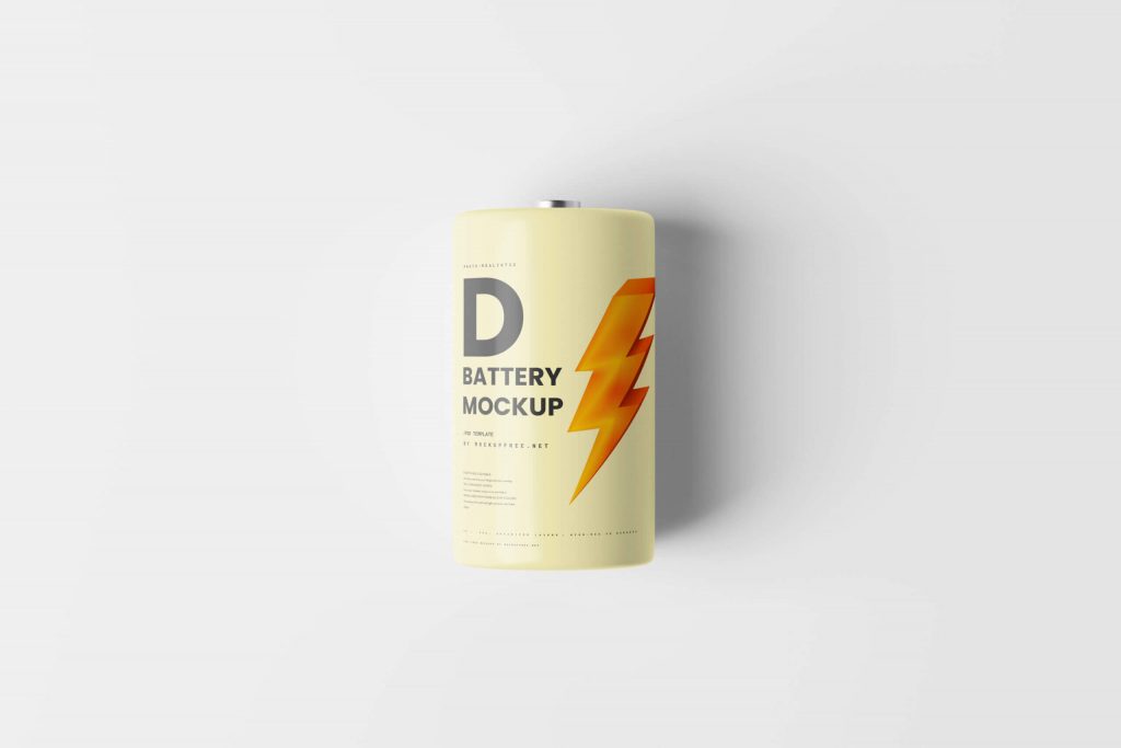 6 Free D Battery Mockups set - Free Packaging Mockup