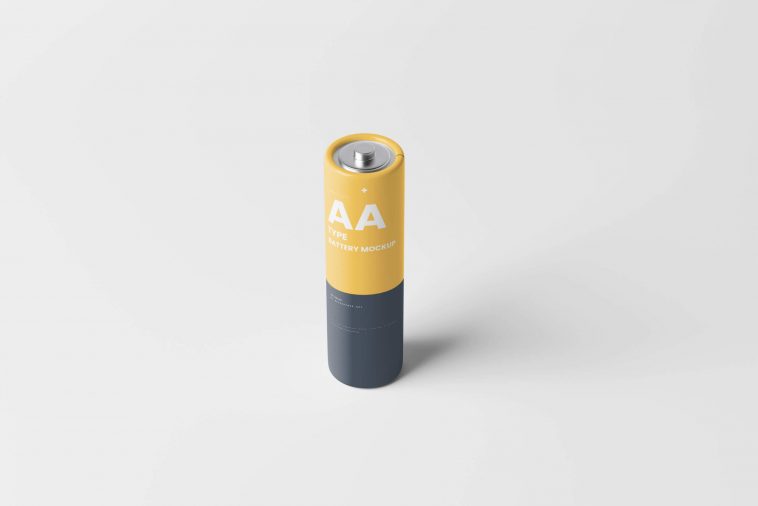7 Free AA Battery Mockups - Free Package Mockup
