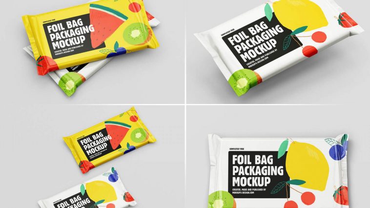 Free Protein Bar Wrapper Mockup set - Free Package Mockups