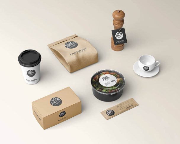 Free Cafe Food Logo Branding Mockup - Free Packaging Mockup