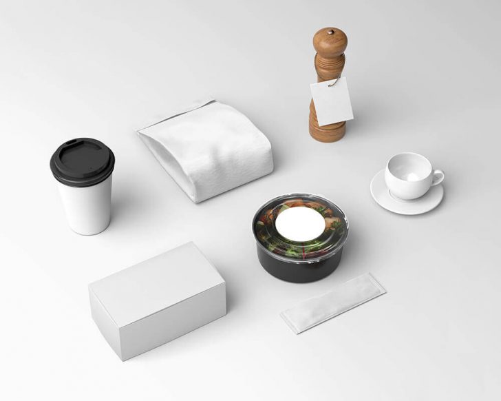 Free Cafe Food Logo Branding Mockup - Free Package Mockup