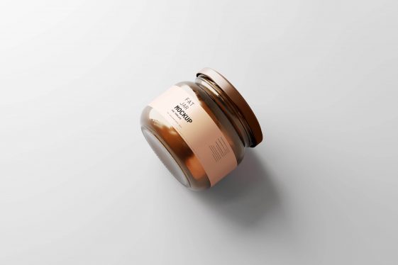 5 Free Fat Amber Glass Jar Mockup set - Free Package Mockup