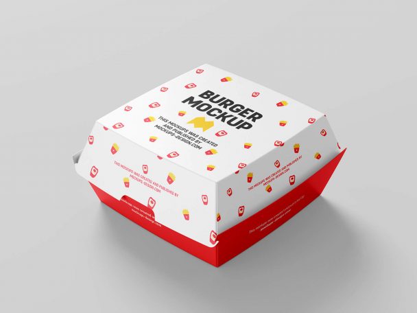 4 Free Burger Packaging Box Mockup set - Package Mockup