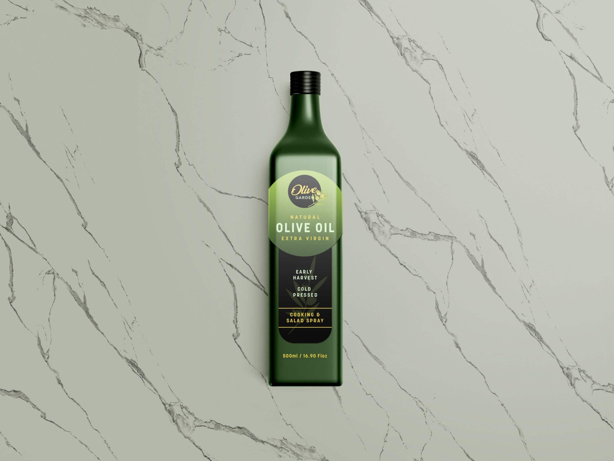 Free Olive Oil Bottle Package Label Mockup - PacageMockup