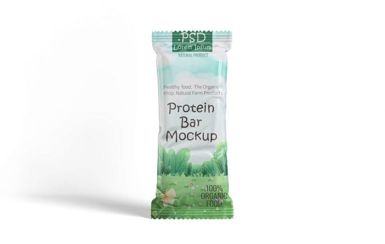 Free Protein Bar Wrapper Mockup set - Free Package Mockup