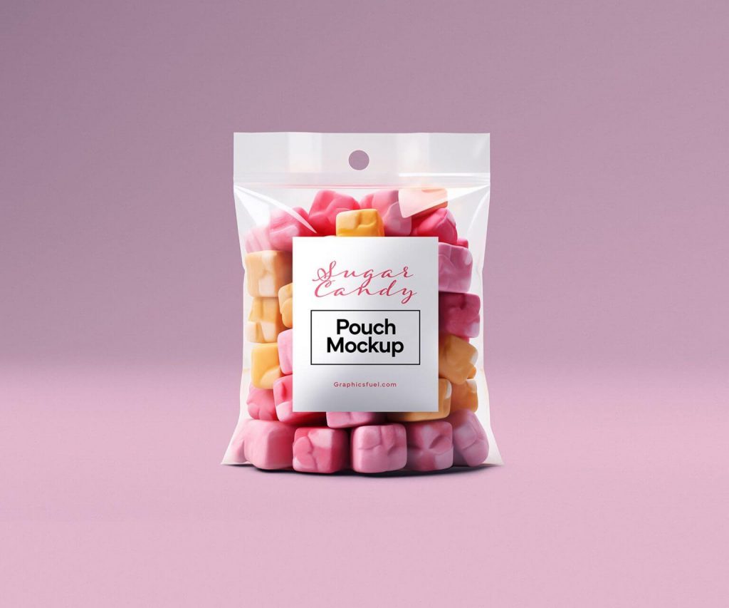Free Sugar Candy Pouch Mockup - Free Packaging Mockup
