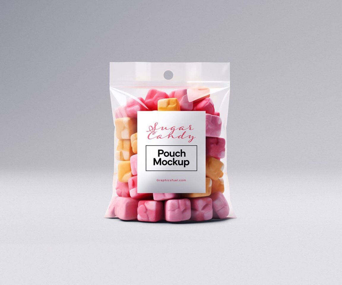 Free Sugar Candy Pouch Mockup - PacageMockup