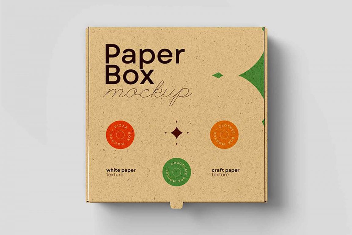 Free Pizza Box Mockup Top view - Packaging Mockup
