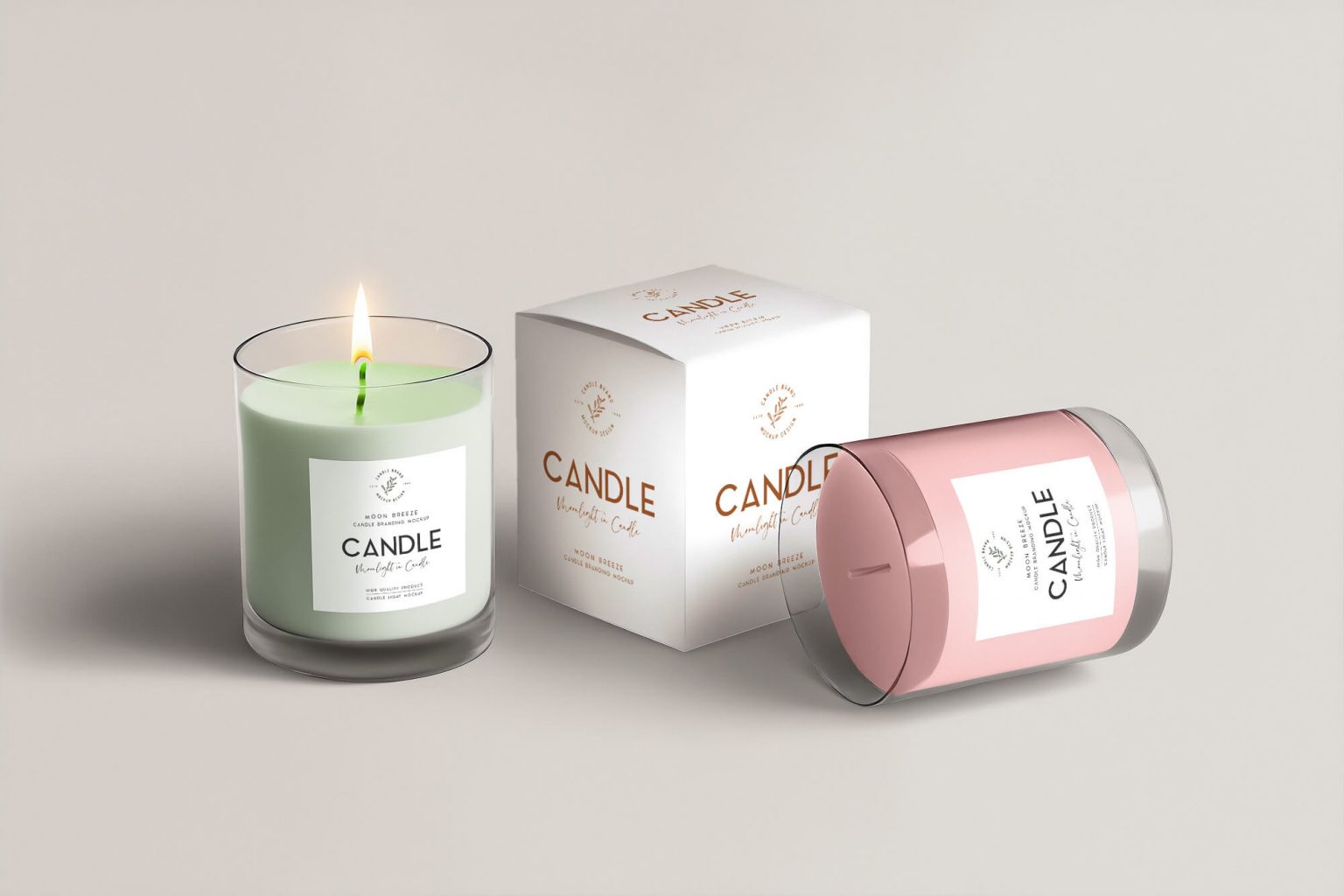 Free Glass Candles Packaging Mockup - PacageMockup