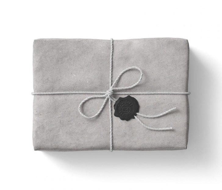 Top View of a Roped and Sealed Parcel Package Mockup - Free Package Mockup