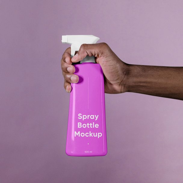 Free Cleaner Spray Bottle Mockup - Free Package Mockup