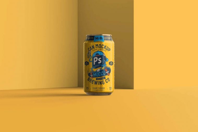 Free Beer Tin Can Mockups - PacageMockup