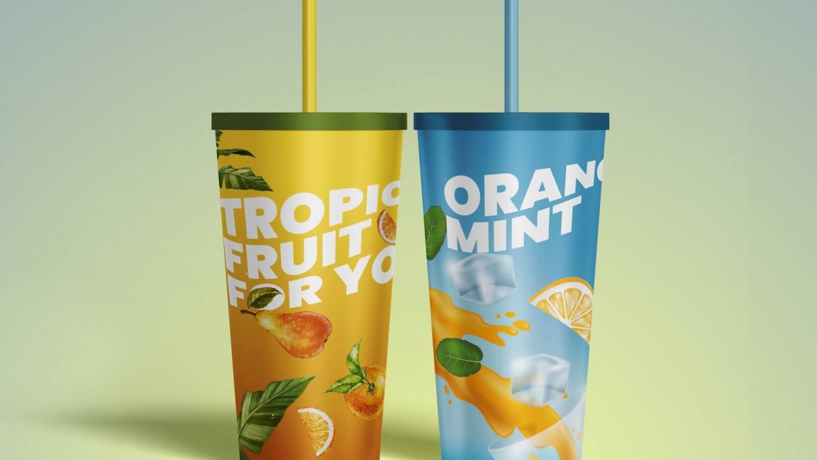 Two Disposable Coffee Cups Mockup - Free Package Mockups